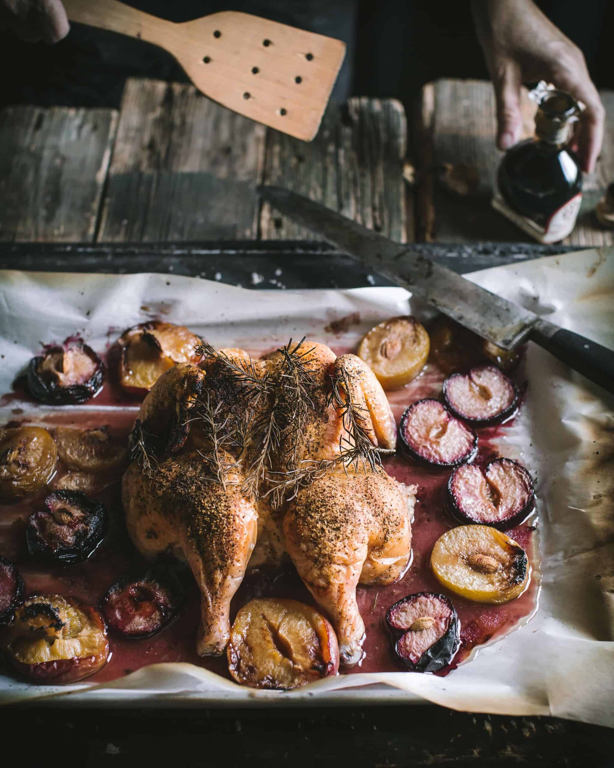 Roasted Rosemary Chicken with Buttered Plums & Balsamic - Kitchen ...