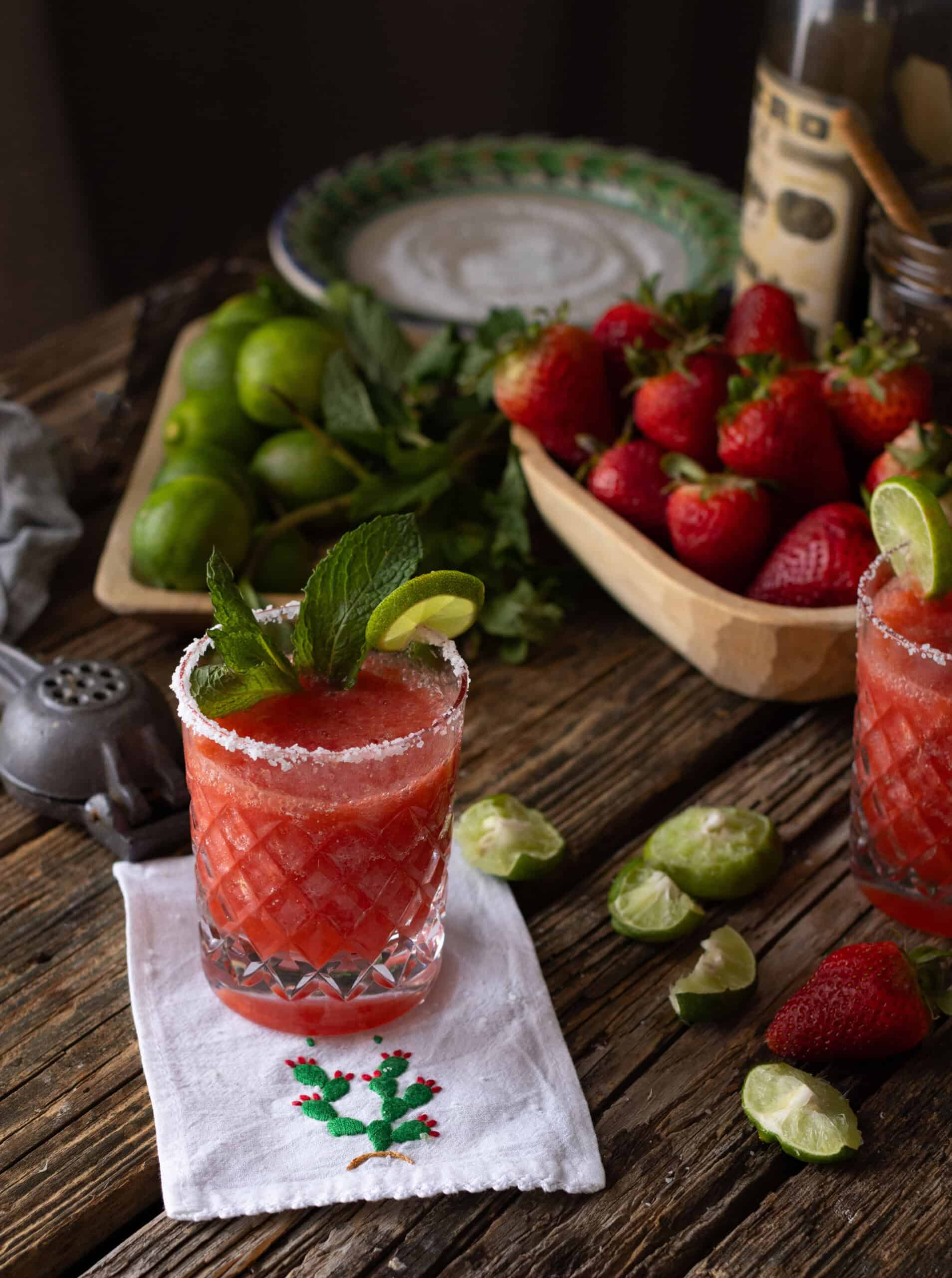 Strawberry Margaritas with Mint are the best cocktails - Kitchen ...