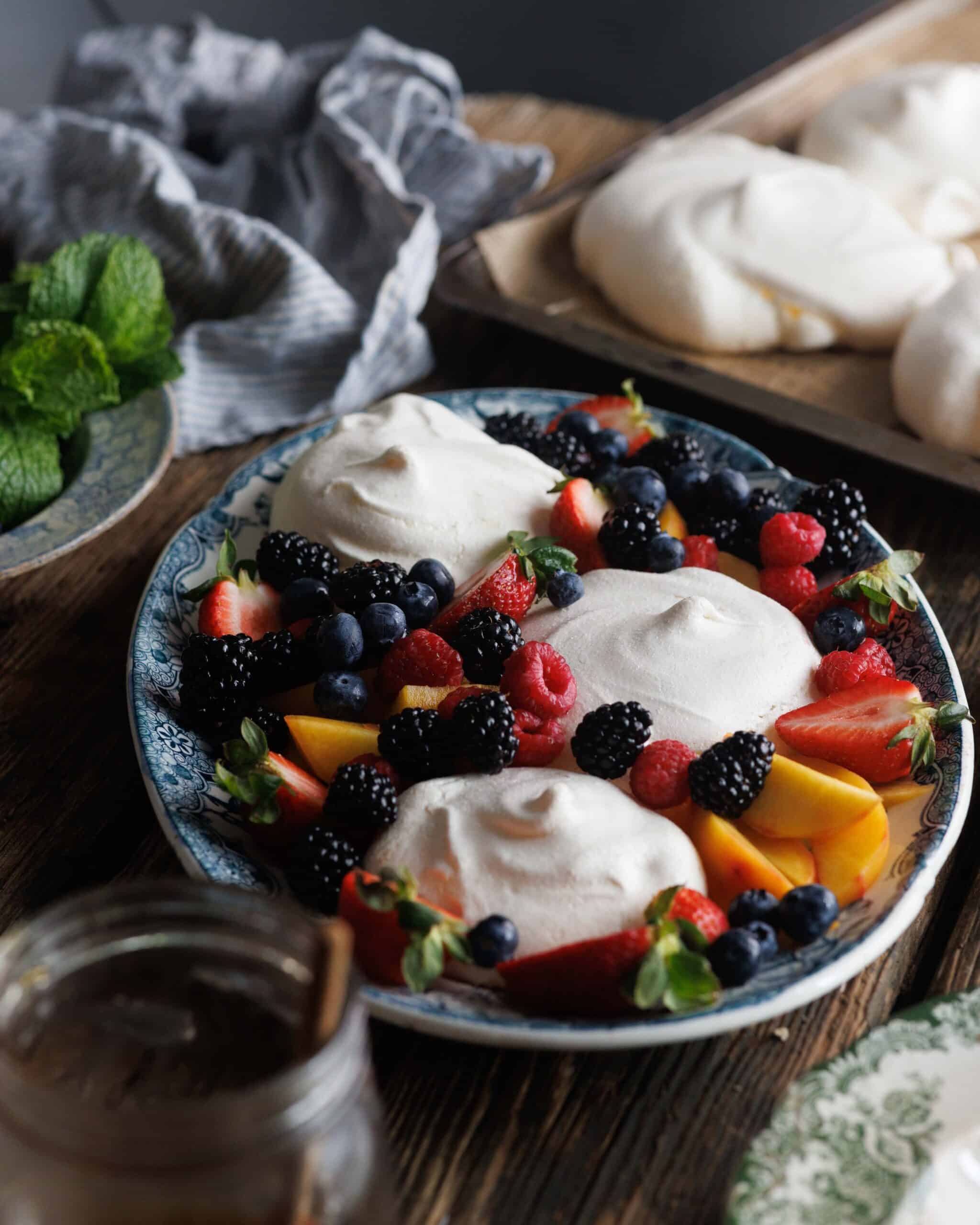 Pavlova with Honey Smashed Raspberries is an outstanding dessert ...